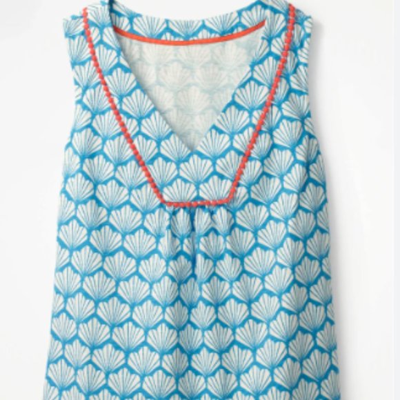 Boden | Tops | Boden Tarifa Jersey Top Blue Seashell Pattern | Poshmark
